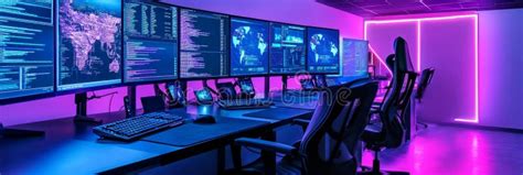 Global Network Monitoring Center High Tech Security Data Analysis Global Surveillance