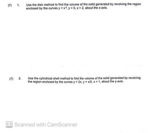 Use The Disk Method To Find The Volume Of The Chegg Com