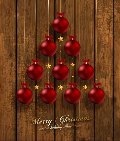 Decorative Xmas Tree Bauble Background Premium Vector