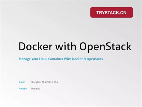 Docker With Openstack PPT Free Download
