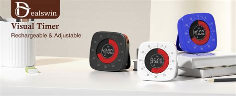 Dealswin Visual Timer Rechargeable Timer Digital Timers With 4 Alarm Modes Improved 60 Minutes