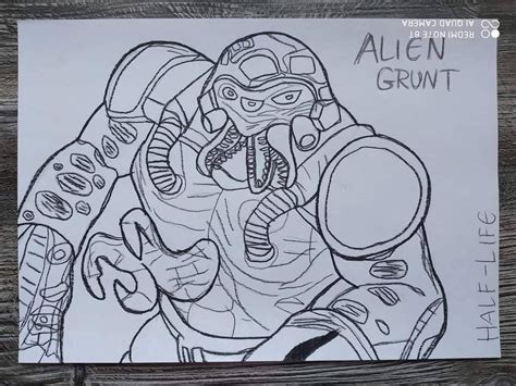Half Life Alien Grunt Sketch Drawing Fanart By Djmarrin02 On Deviantart