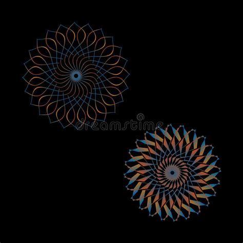 Abstract Spirograph Art Parabolic Curve Of Line In Circle Form Illustration Vector Image