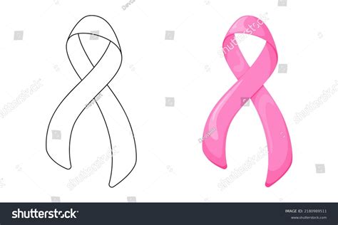 Vektor Stok Pink Ribbon Vector Illustration Set Isolated Tanpa Royalti