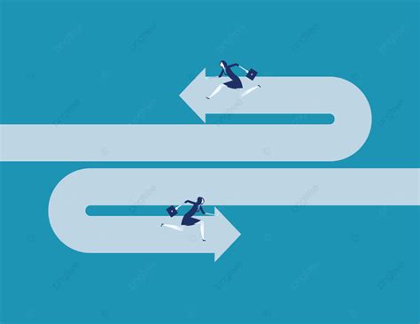 Opposite Direction Vector Png Images Businesswoman Running Opposite