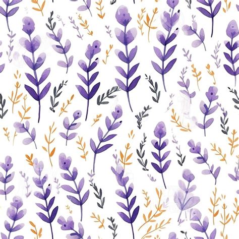 Premium Ai Image Lavender Illustration Pattern