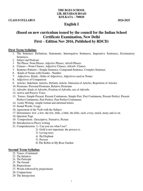 Class 8 Syllabus 2024 2025 Pdf Chemistry Adverb