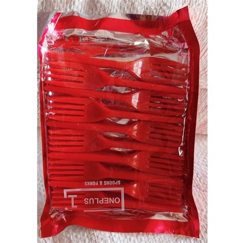 Red Disposable Plastic Fork At Rs 16packet Disposable Plastic Fork