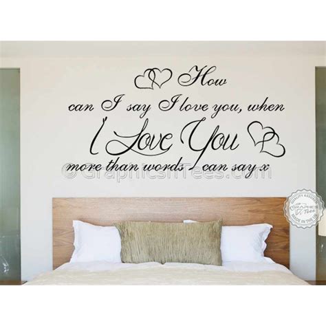 Love More Than Words Can Say Romantic Bedroom Wall Quote Vinyl Mural Decal