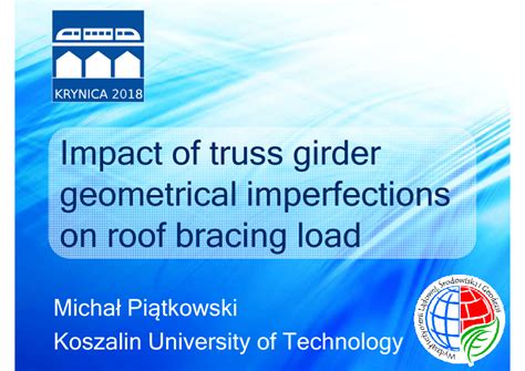 pdf impact of truss girder geometrical imperfections on roof bracing load