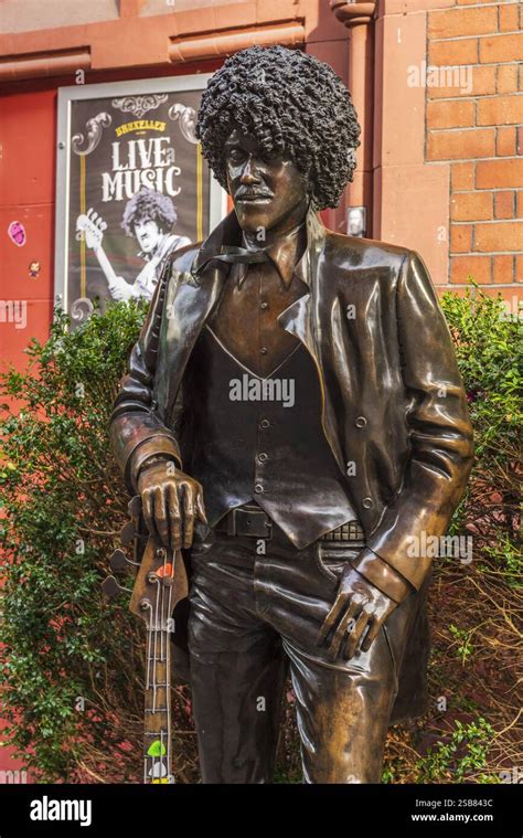 Ireland Dublin Phil Lynott Statue Irish Singer And Bassist With The