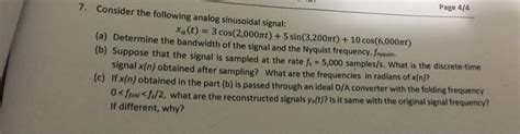 Solved Page 44 7 Consider The Following Analog Sinusoidal