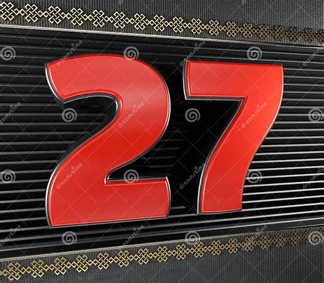 Red Number 27 With Endless Knot Stock Illustration Illustration Of