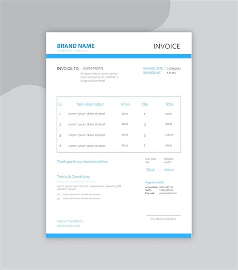 Premium Vector Creative Modern Invoice Template Design
