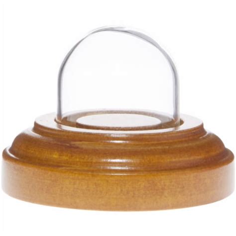 Plymor Miniature 1 X 1 Mini Glass Display Dome Tiny Cloche Oak Veneer Base 1 Ct Ralphs