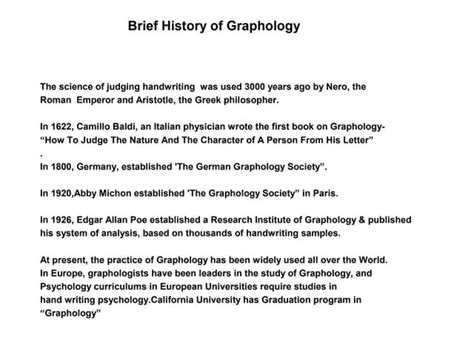 school presentation graphology ppt