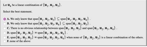 solved let u be a linear combination of {u u uz} select