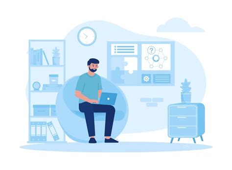 Premium Vector Telecommuting Trending Concept Flat Illustration