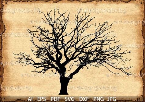 Vector TREE AI Eps Pdf Svg Dxf Png Download One Etsy