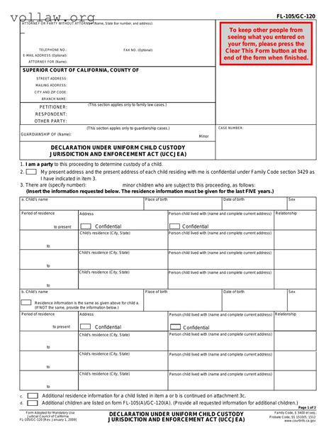 Fl 105 Gc 120 Template Printable Pdf Form