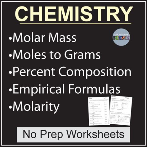 Molar Mass Percent Composition Worksheets Empirical Formulas