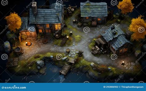 Top Down Fantasy Rpg Map Stock Image 294882067
