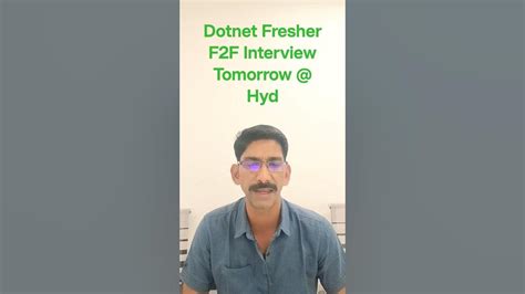 F2f Interview For Dotnet Fresher At Hyderabad Youtube