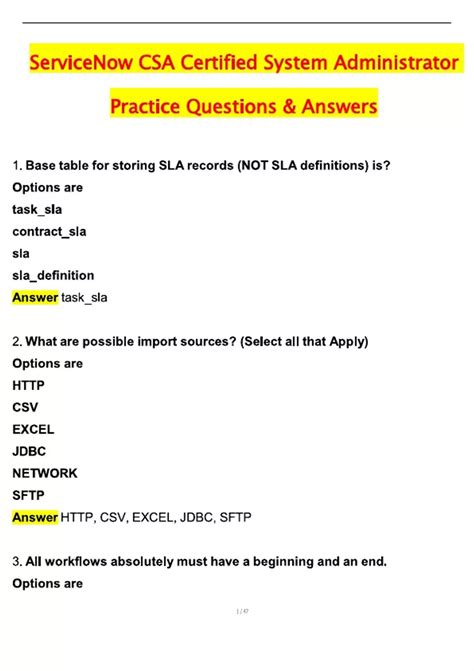 Servicenow Certified System Administrator Csa Practice Exam Latest 2025 2026 Update