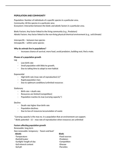 Summary Unit A2 1 Physiology And Ecosystems Ecosystems Unit A2 1 Physiology And