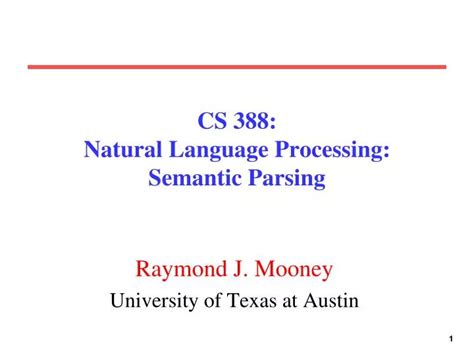 Ppt Cs 388 Natural Language Processing Semantic Parsing Powerpoint