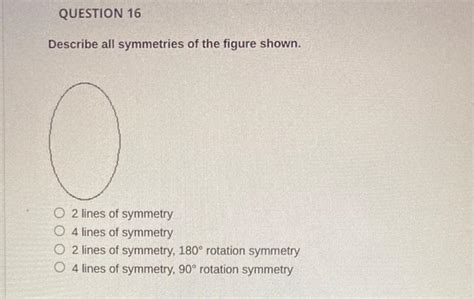 Solved Question 16 Describe All Symmetries Of The Figure