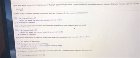 Solved Or The Glven Rational Function A Find The