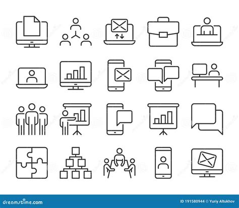 Workflow Line Icon Outline Vector Sign Linear Style Pictogram