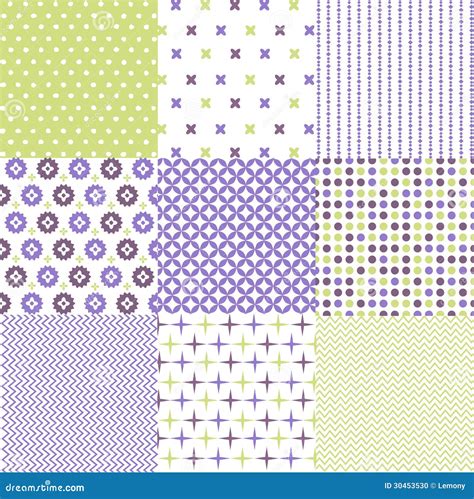 Seamless Patterns With Fabric Texture Stock Vector Illustration Of