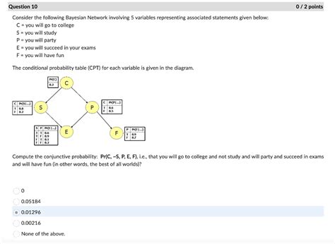 Solved Consider The Following Bayesian Network Involving 5