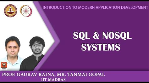 Module SQL NoSQL Systems Introduction To Modern Application Development YouTube