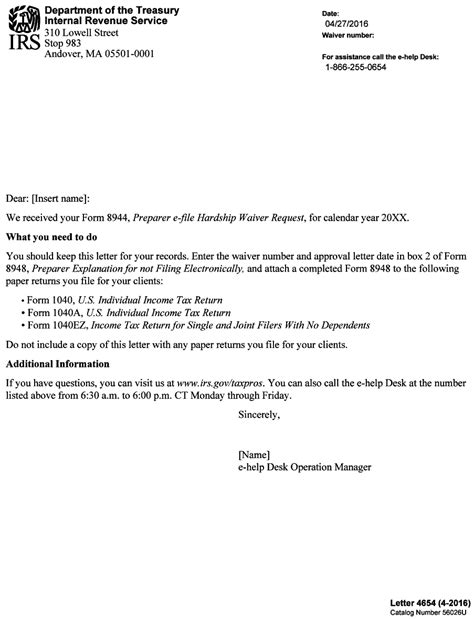 Penalty Waiver Request Letter Sample For Tax