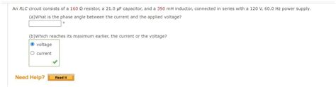 Solved a Calculate the inductive reactance Ω b Chegg