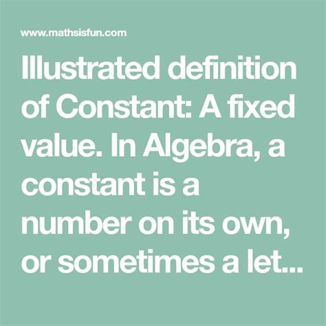 A Quote That Reads Illustrated Definition Of Constant A Fixed Value In Algera A Constant Is A