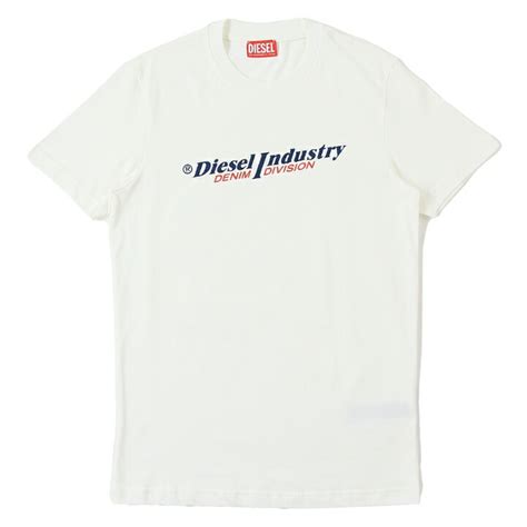 【楽天市場】 Diesel ディーゼル メンズ ウォッシュ加工 エンボスロゴプリント スリムフィット 半袖tシャツ カットソー【t Diegor Ind】【サイズxxl】【ホワイト】die M