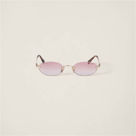 미우미우 로고 선글라스 핑크 그라데이션 렌즈 Miu Miu