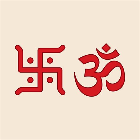 Swastika And Om Hindu Symbols 1434107 Vector Art At Vecteezy