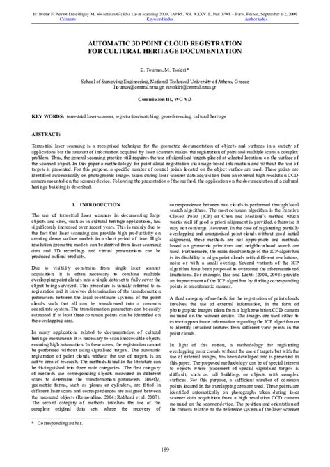 pdf an automatic registration algorithm for cultural heritage images