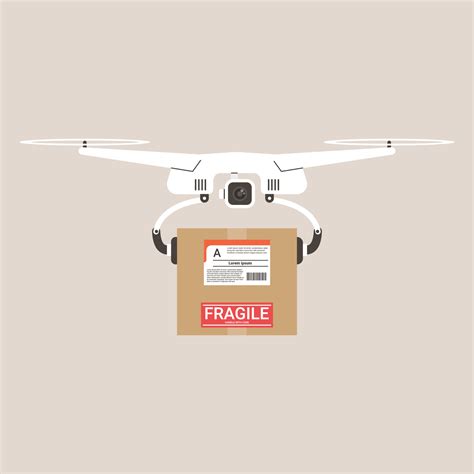 Delivery Drone Flying With Package Box Vector Art At Vecteezy