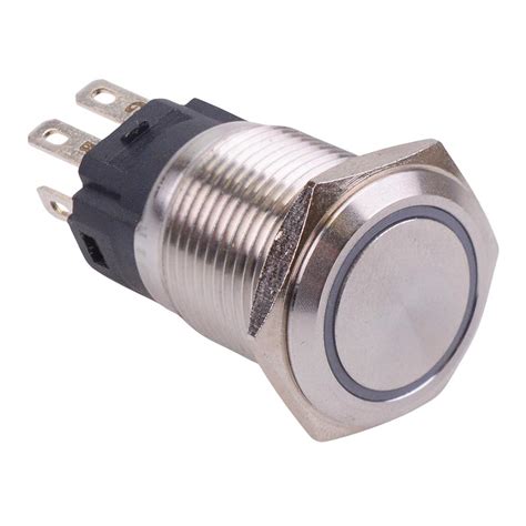 Rgb Latching 16mm Vandal Resistant Push Button Switch 12v Spdt