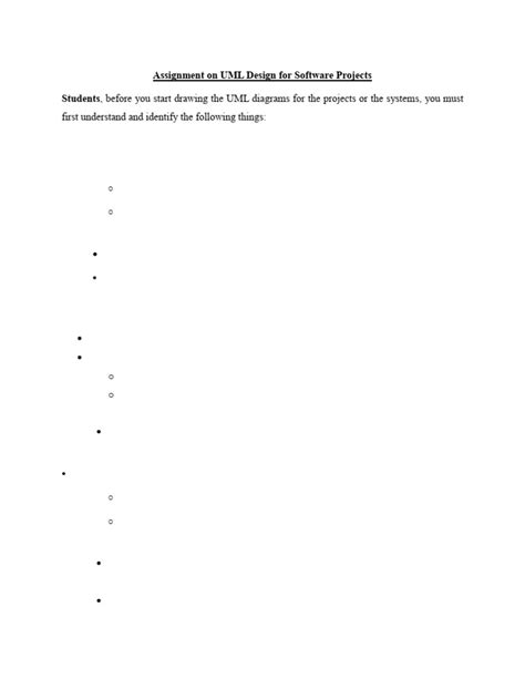 Assignment On Uml Design For Software Projects Pdf System Use Case