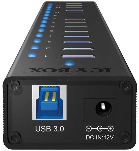 Icy Ib Ac6113 Usb 3 0 Hub 13 Port 1x Charge Port Active At Reichelt