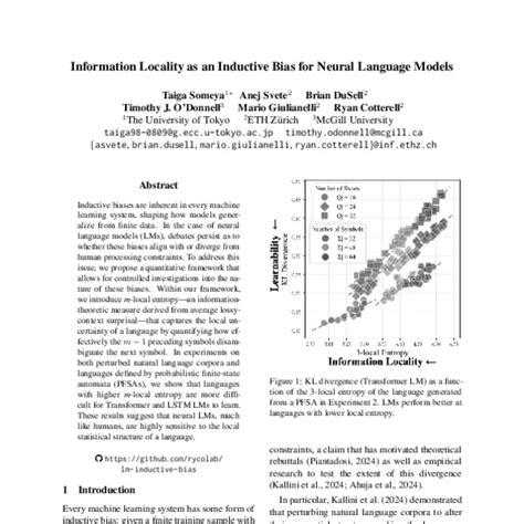 Information Locality As An Inductive Bias For Neural Language Models Acl Anthology
