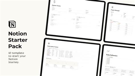 notion starter pack 10 free template included
