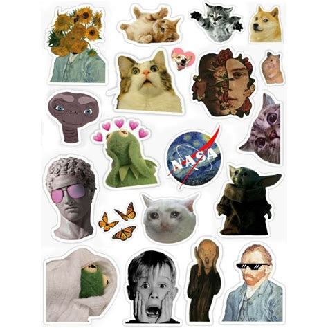 خرید و قیمت استیکر برچسب بدون برش طرح میم، وینتیج مناسب بولت ژورنال، پلنر و از غرفه 🌀آراکو آرت🌀